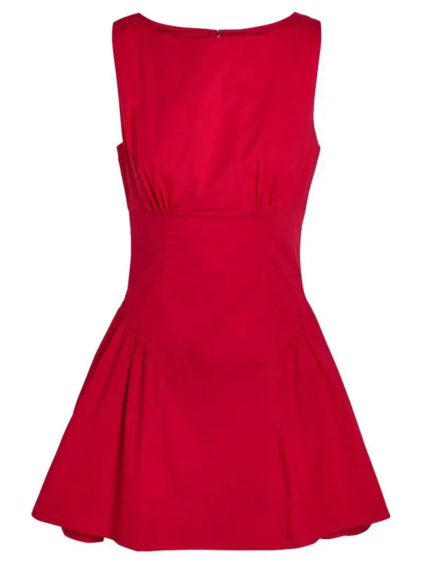 Staud Stretch-cotton Poplin Mini Dress - Red