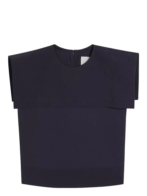 LES VACANCES D'IRINA Puritan Textured Cotton Top - Navy