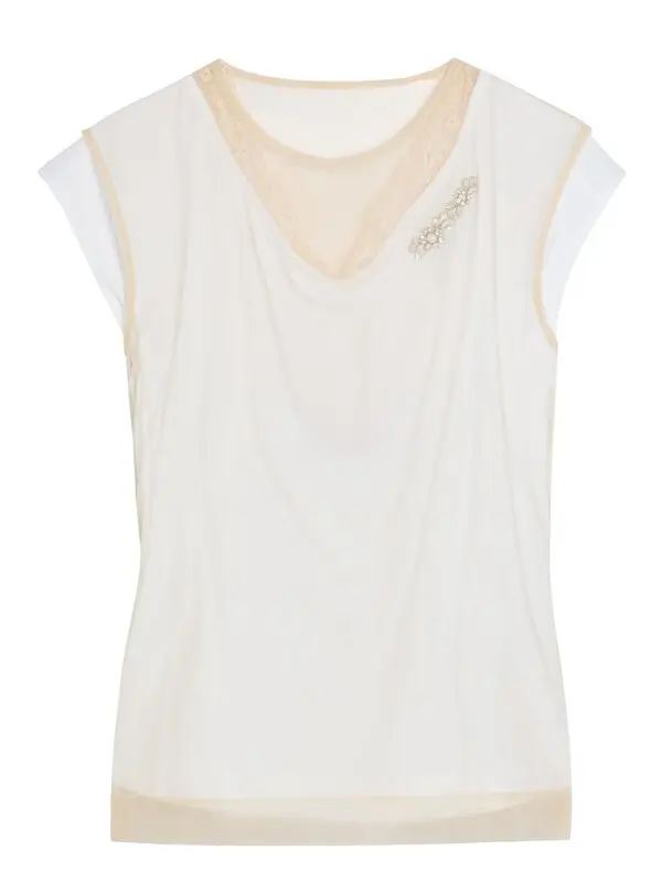 Simone Rocha Layered Cotton T-shirt - White