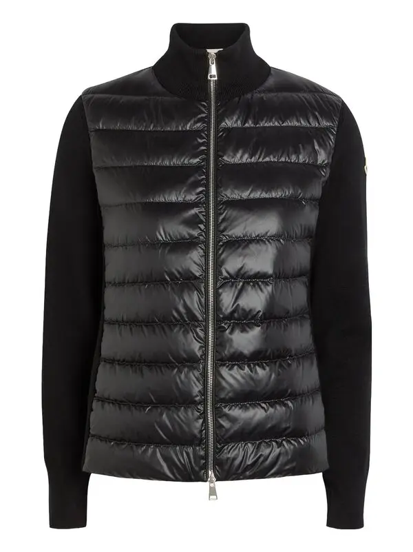 Moncler Padded Wool And Nylon Jacket - Black