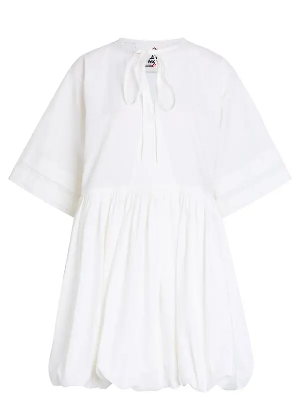 LES VACANCES D'IRINA Pino Textured Cotton Mini Dress - White