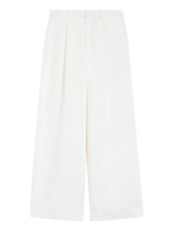 Max Mara Cotton-linen Aloa Trousers - White