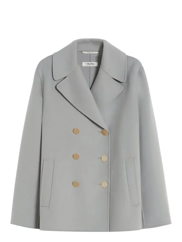 Max Mara Virgin Wool Double-breasted Coat - Blue