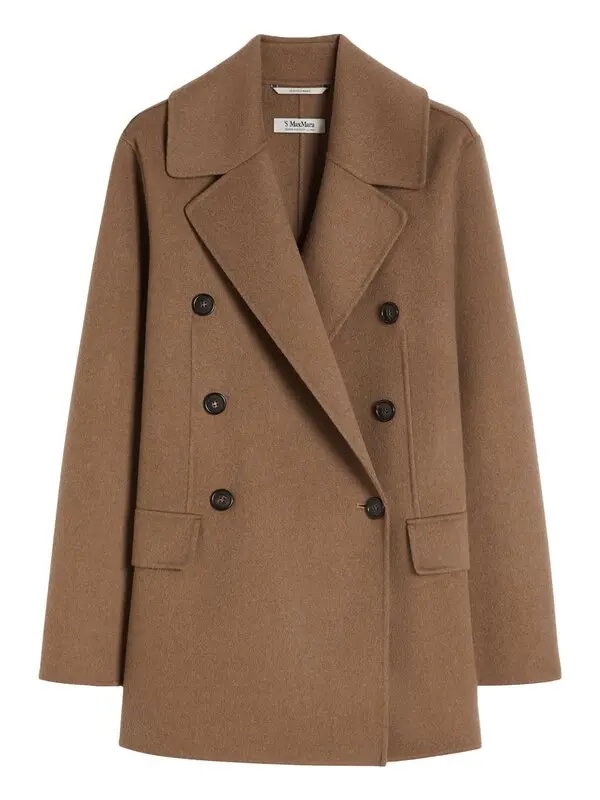 Max Mara Virgin Wool Double-breasted Coat - Beige
