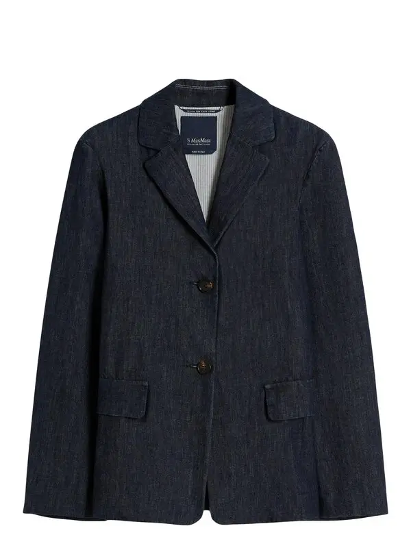 Max Mara Denim Single-breasted Blazer - Blue
