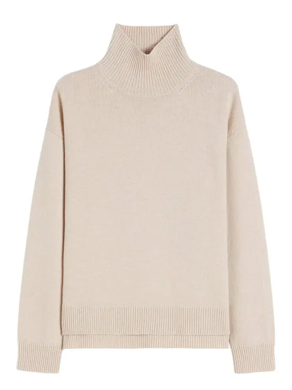 Max Mara Virgin Wool-cashmere High-neck Sweater - White