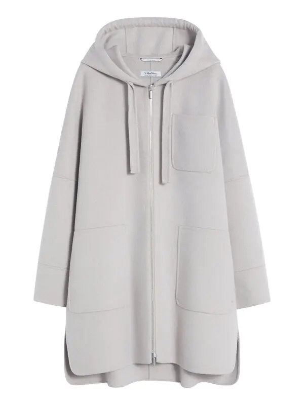 Max Mara Virgin Wool Hooded Coat - Beige
