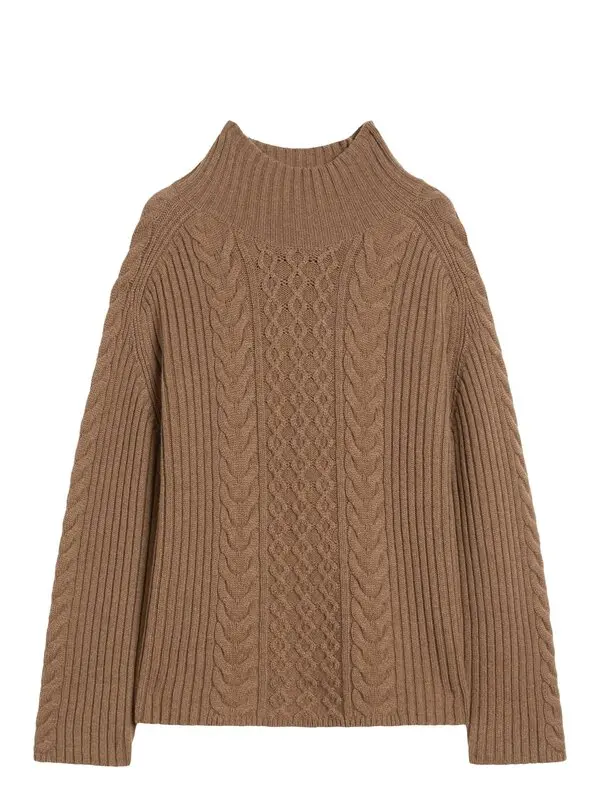 Max Mara Wool-cashmere Cable-knit Sweater - Brown