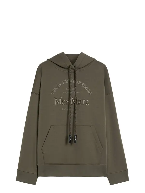 Max Mara Cotton-blend Embroidered Hoodie - Green