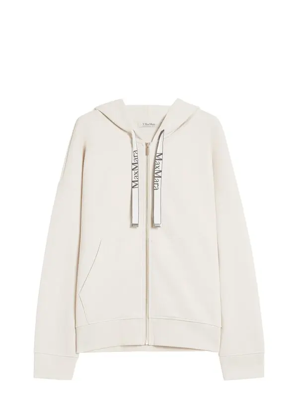 Max Mara Cotton-blend Zip-up Hoodie - White