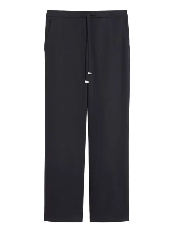 Max Mara Wool Gabardine Cropped Trousers - Blue