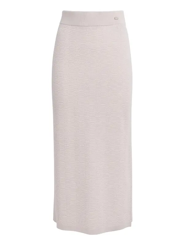 Agnona Wool-blend Knit Midi Skirt - Grey