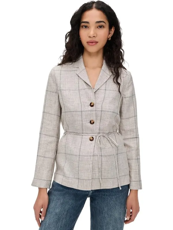 Rag & Bone Chappell Plaid Blazer - Whtmt