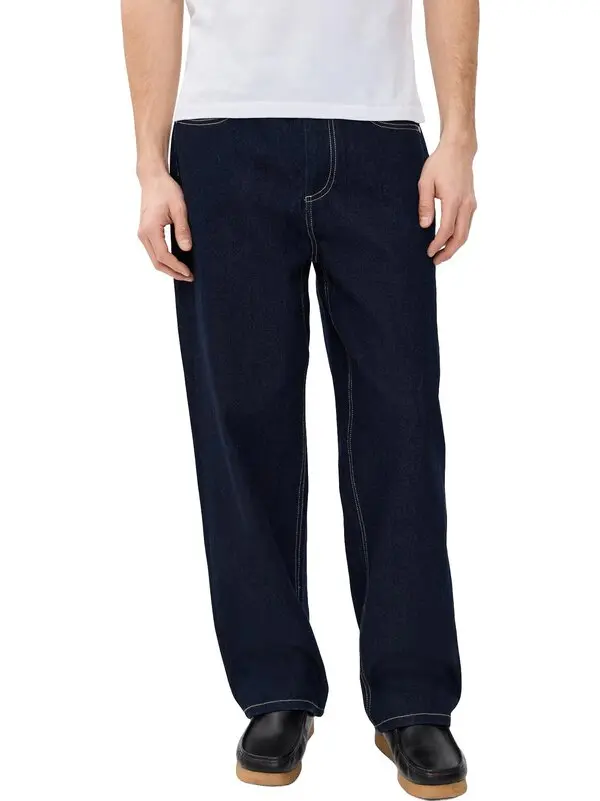 NICHOLAS DALEY Five-pocket Straight Leg Jeans - Dark Indigo