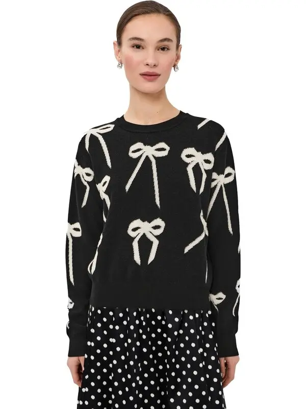 Marc Jacobs Bow Jacquard Sweater - Black/white
