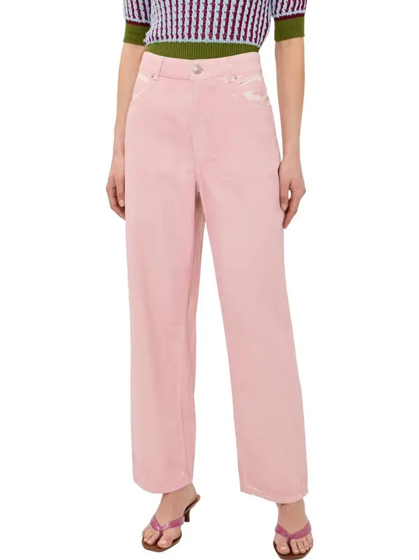 Marni Coated Denim Trousers - Pink Gummy