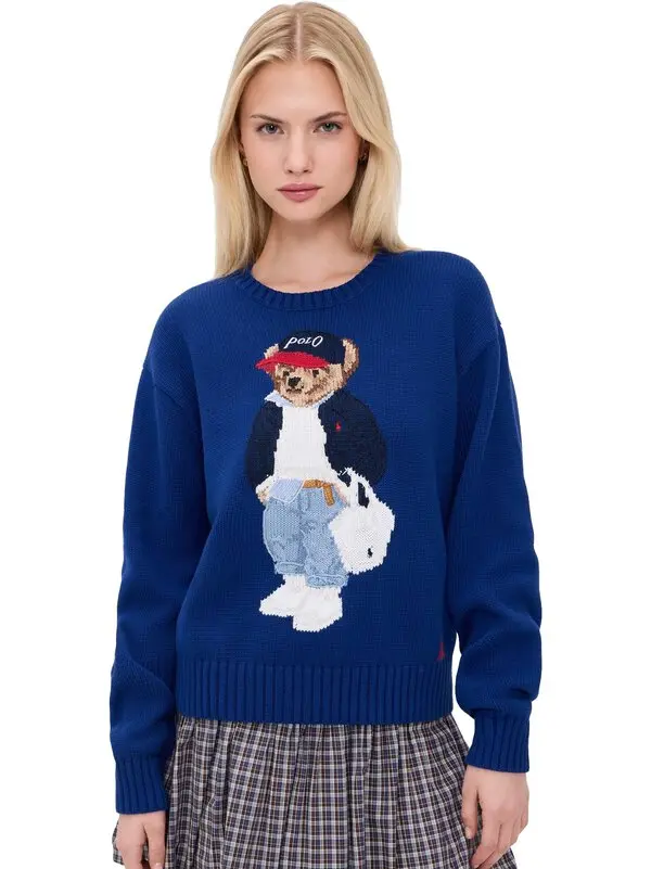 Polo Ralph Lauren Cotton Bear Pullover - Sporting Royal