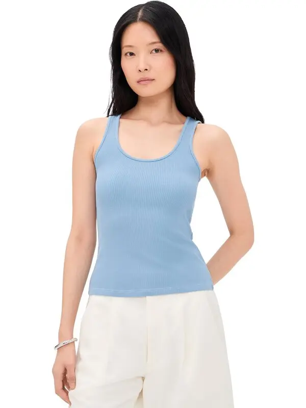 L'Agence Adira Scoop Neck Tank - Allure Blue