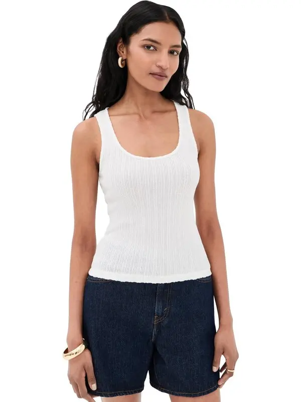 L'Agence Adira Scoop Neck Tank - Antique White
