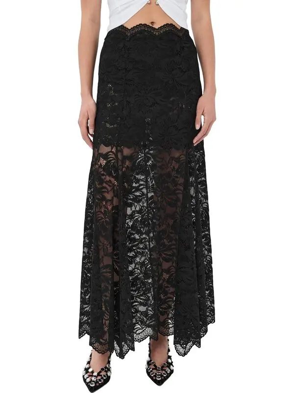 Rabanne Stretch Lace Skirt - Black