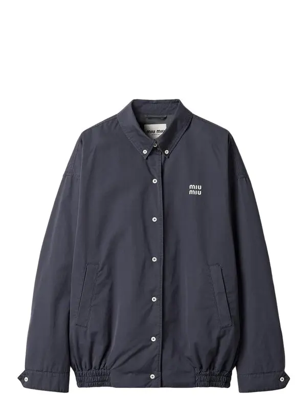 Miu Miu Poplin Blouson Jacket - Smoky Gray
