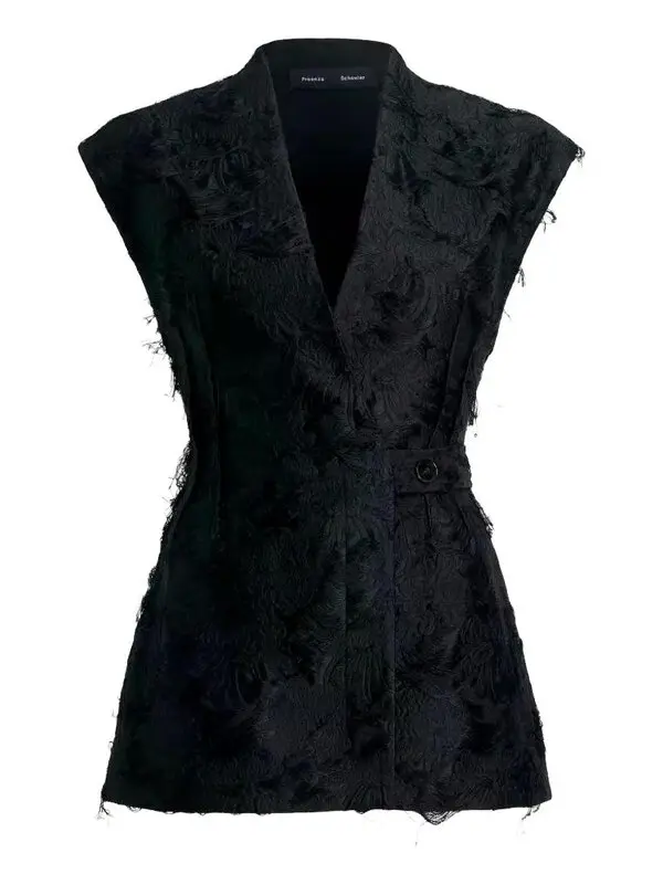 Proenza Schouler Cindle Jacquard Gillet - Black