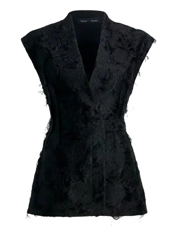 Proenza Schouler Cindle Jacquard Gillet - Black