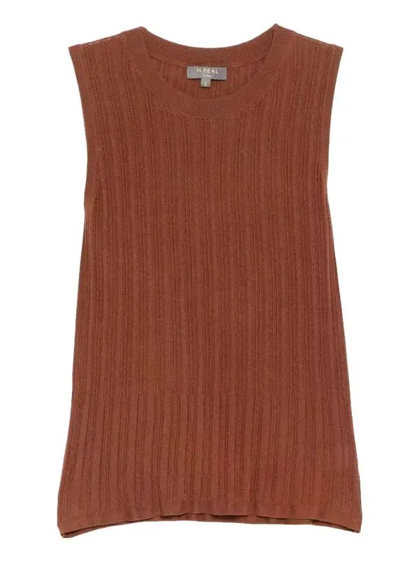 N.peal Ribbed Tank Top - Brown