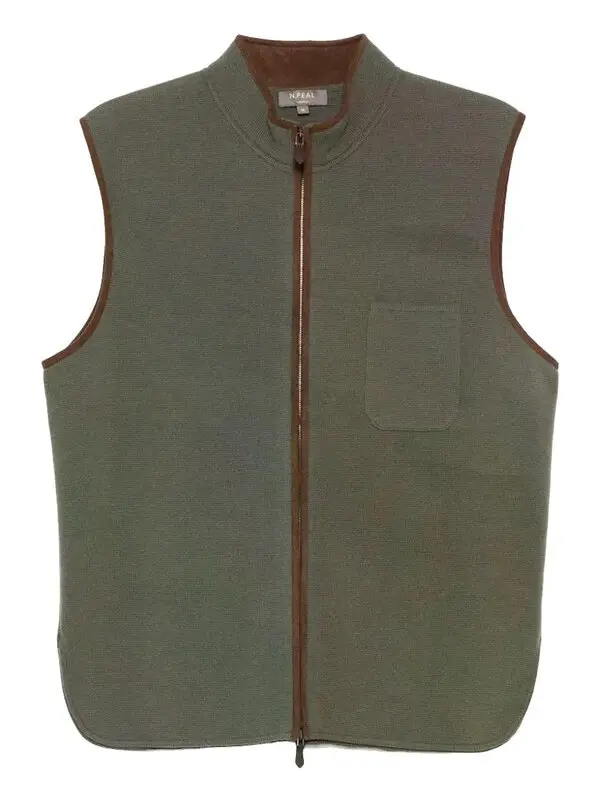 N.peal Shaftsbury Zipped Vest - Green