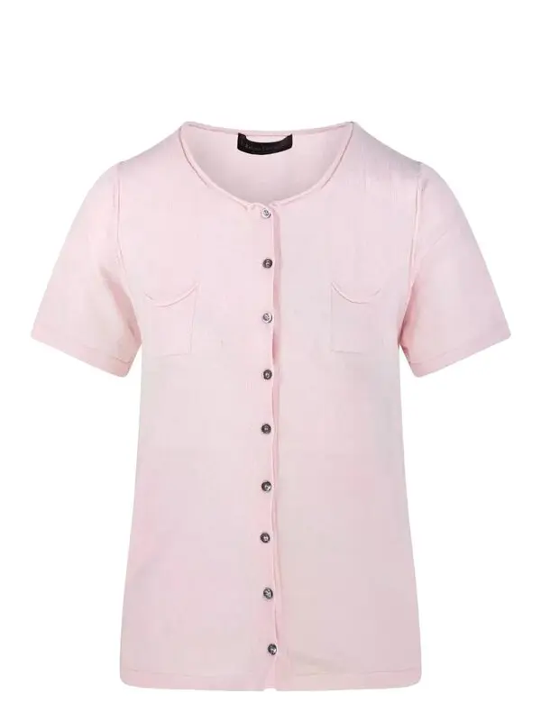 FABRIZIO DEL CARLO Buttoned Short-sleeve Cardigan - Pink