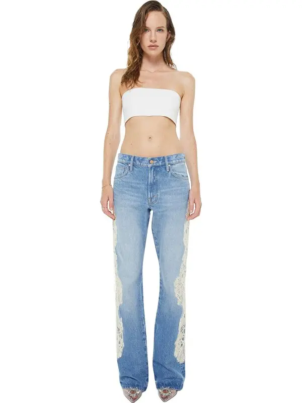 MOTHER Snacks! The Chomp Heel Wish Bone Jeans - Light Blue