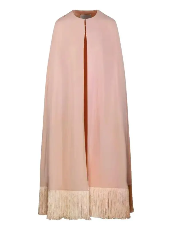 DI STAVNITSER Fringe Cape Coat - Pink