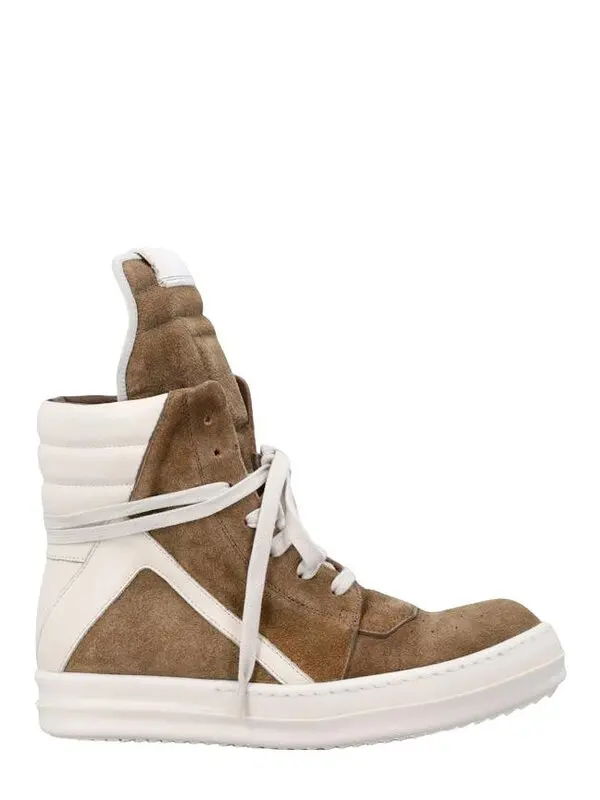 Rick Owens Temple Geobasket High-top Sneakers - Sumi Brown/milk