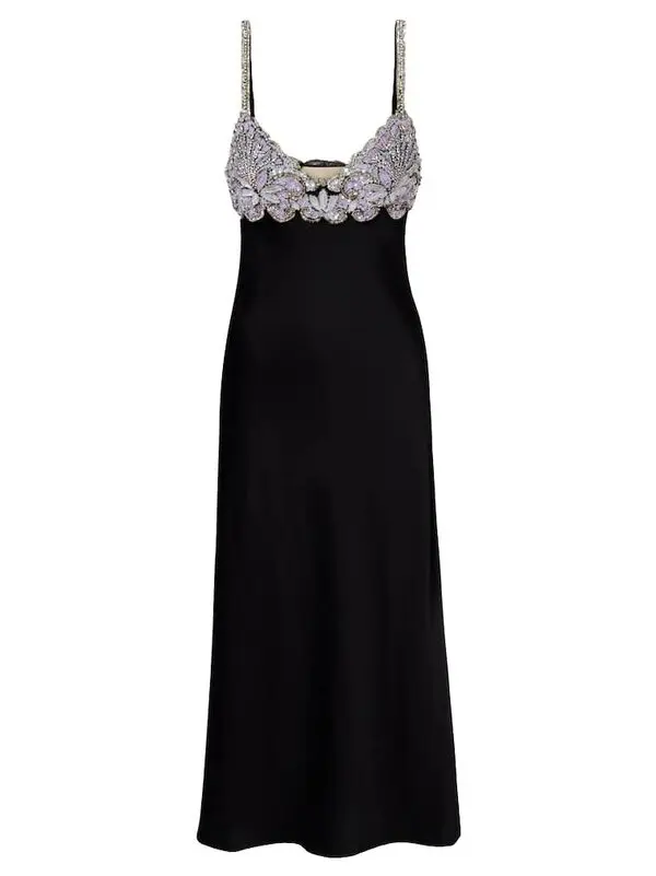 Valentino Garavani Embellished Cady Midi Dress - Black