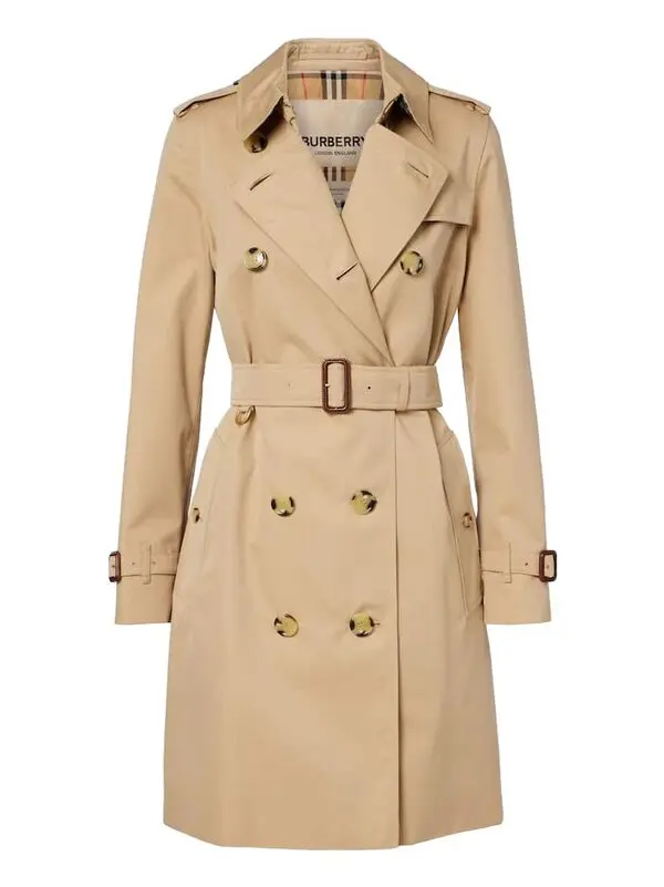 Burberry Cotton Gabardine Trench Coat - Beige