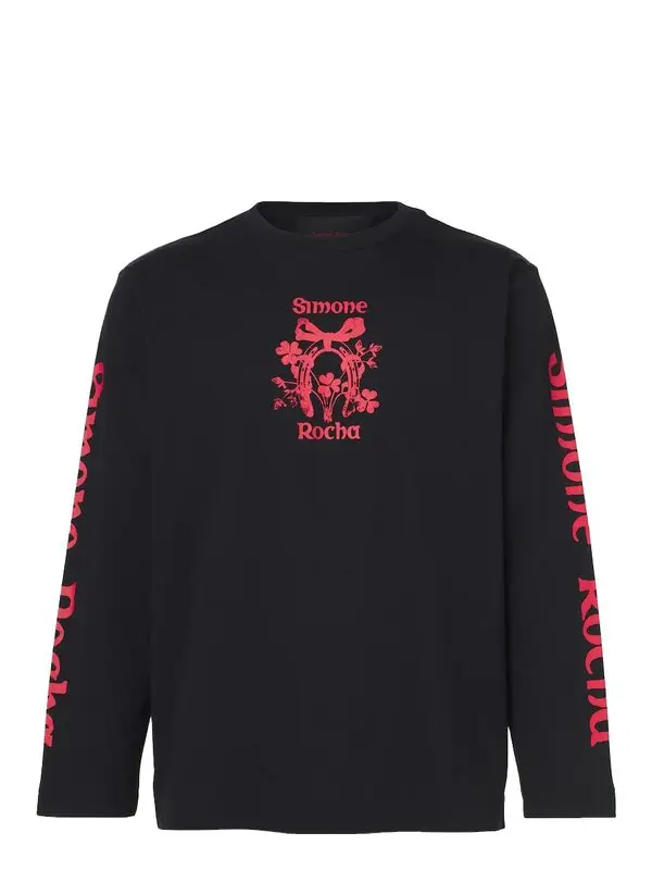 Simone Rocha Printed Cotton Jersey T-shirt - Black
