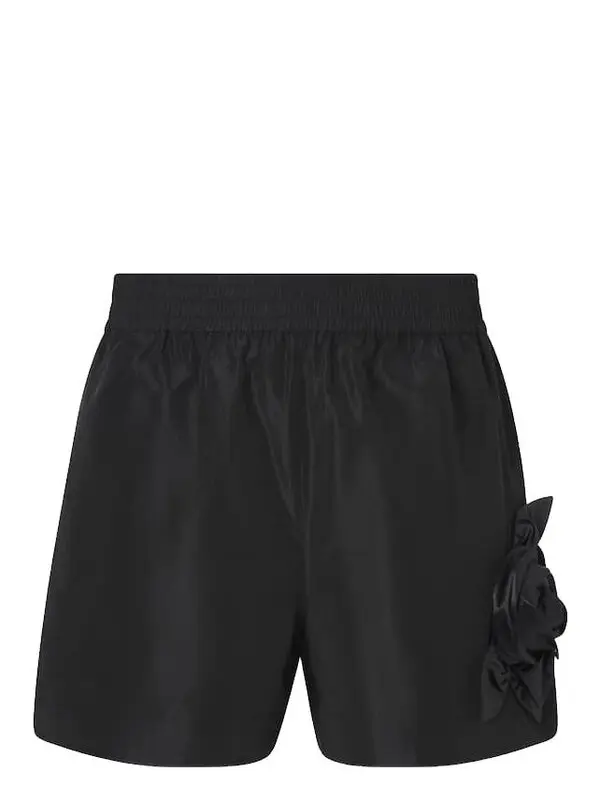 Simone Rocha Floral-appliqué Shorts - Black