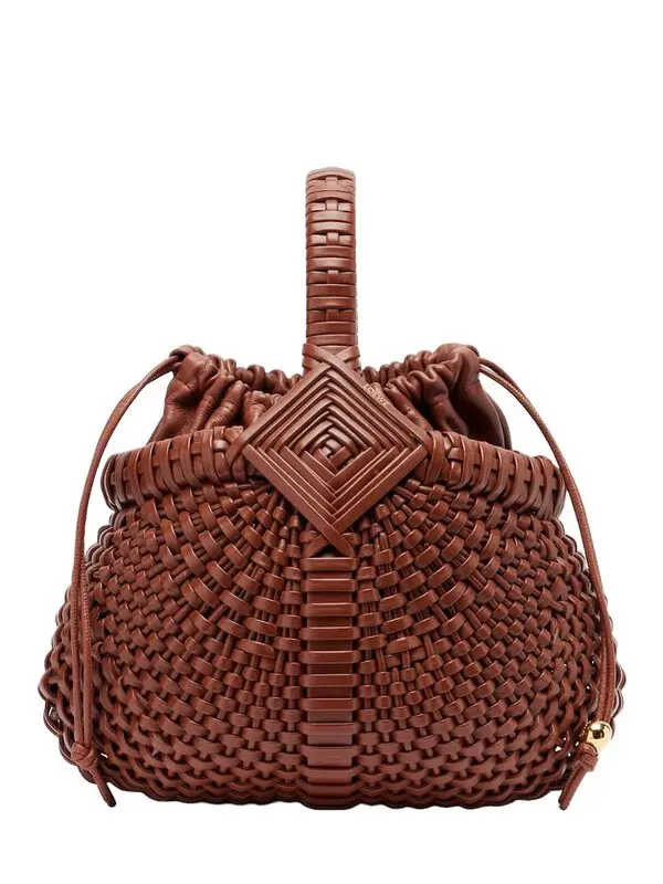 Loewe Diamond Round Mini Basket Bag - Brown