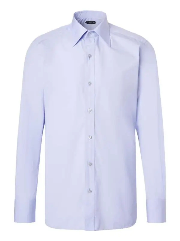 TOM FORD Cotton Poplin Shirt - Blue