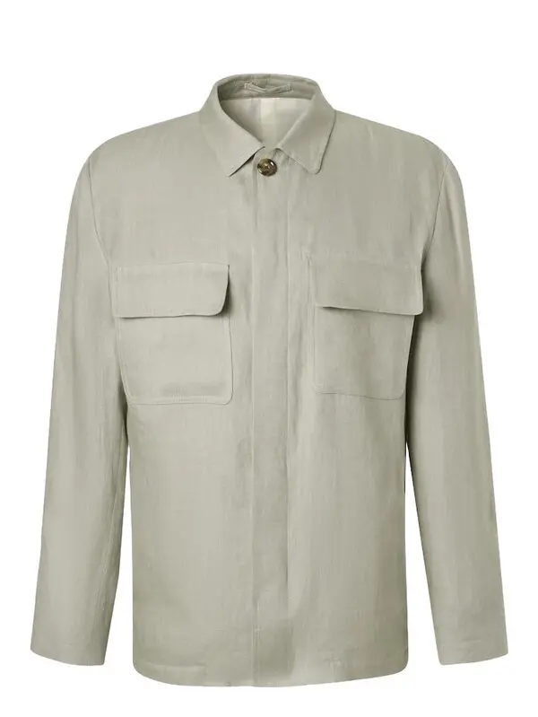 LARDINI Linen Jacket - Green