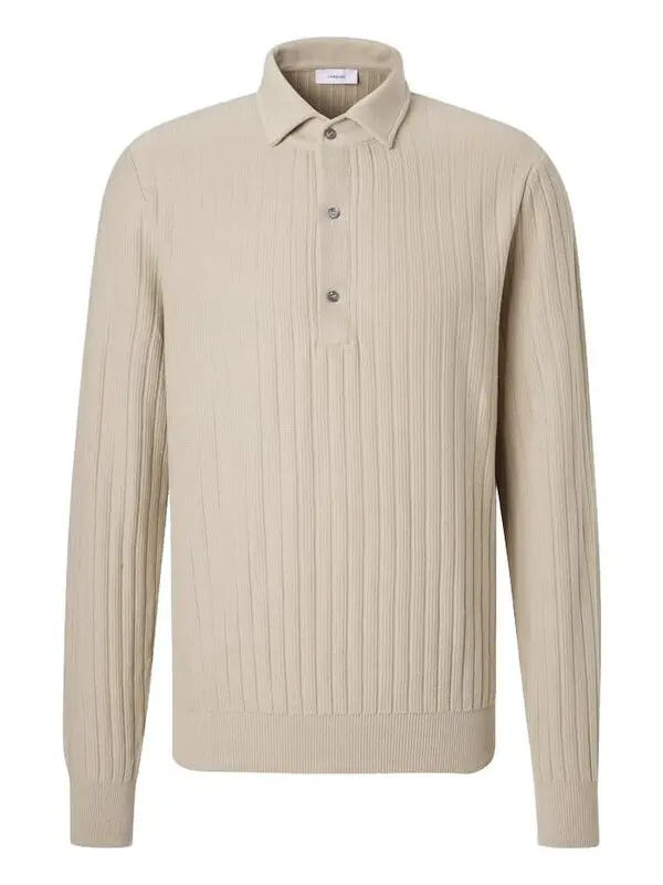 LARDINI Cotton Polo Sweater - Green