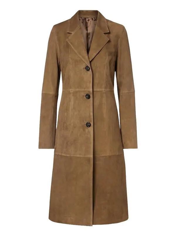 TOTEME Suede Leather Coat - Brown