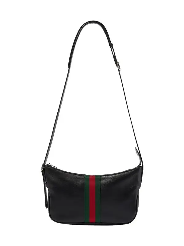 Gucci Lunetta Small Leather Crossbody Bag - Black