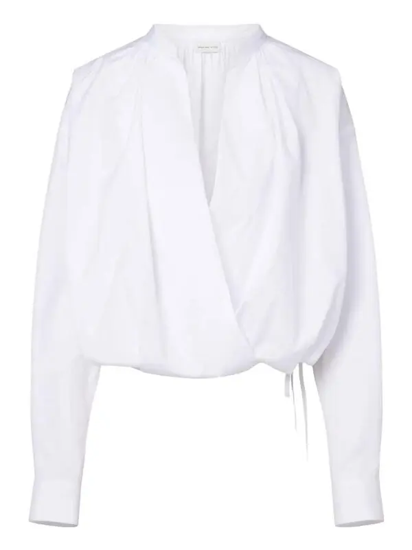 Dries Van Noten Draped Cotton Blouse - White