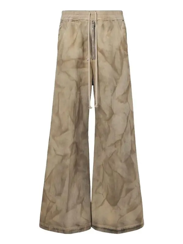 Rick Owens Bela Printed Cotton Wide-leg Pants - Beige