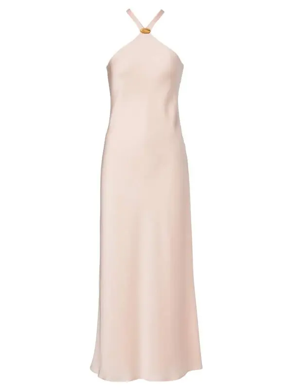 Max Mara Ghiotto Embellished Satin Slip Dress - Pink