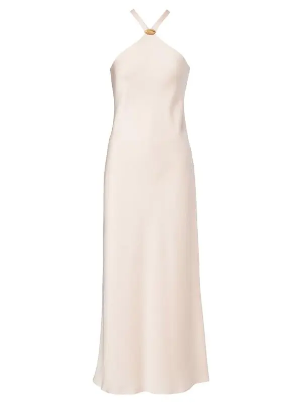 Max Mara Ghiotto Embellished Satin Slip Dress - Pink