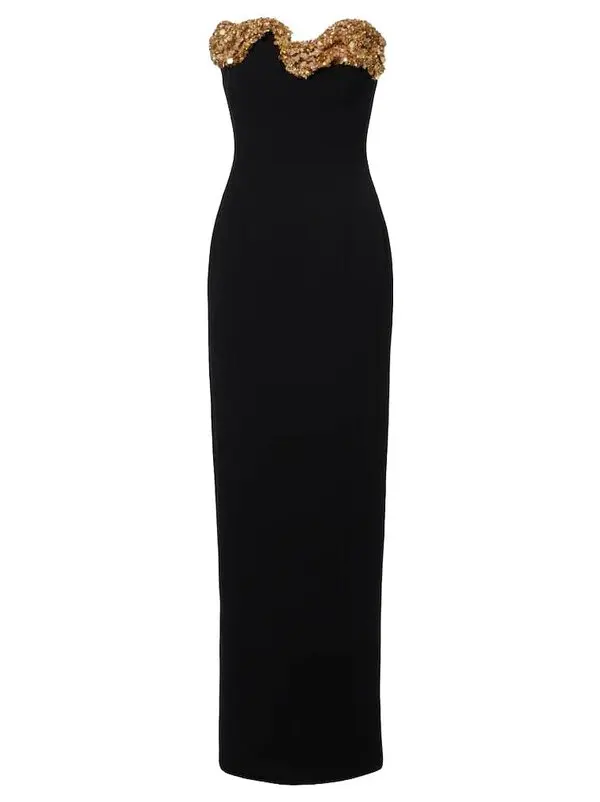 Rachel Gilbert Lucca Embellished Gown - Black