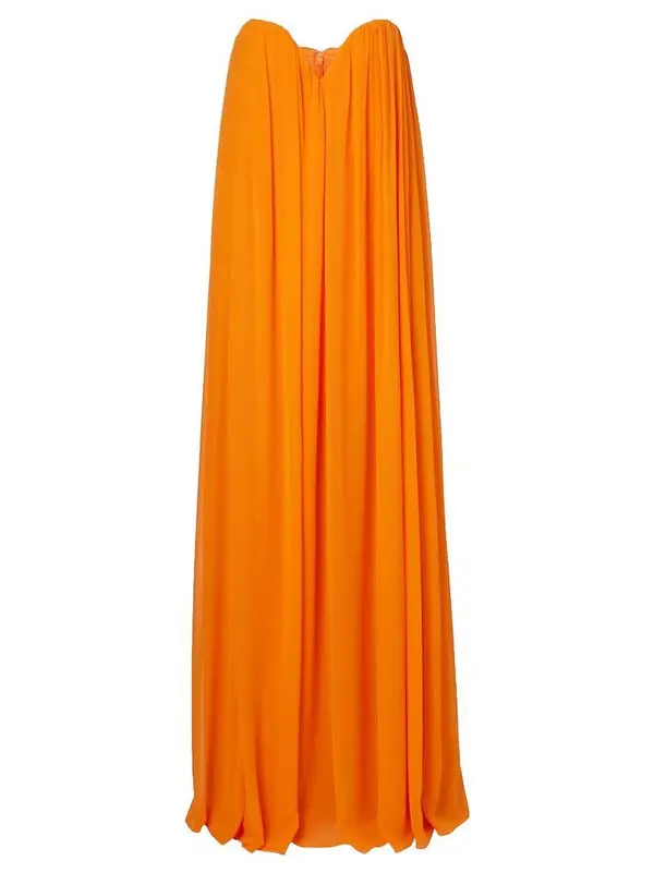 Rachel Gilbert Pamina Draped Gown - Orange