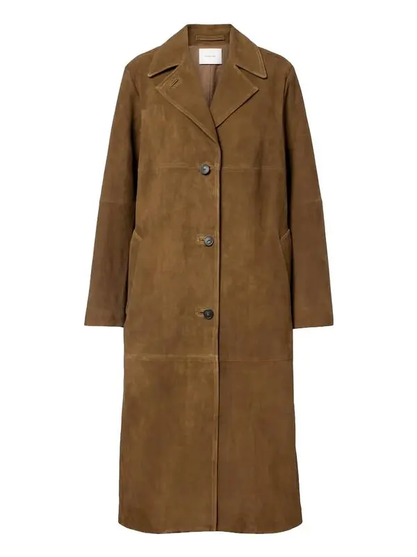Vince Suede Leather Coat - Brown